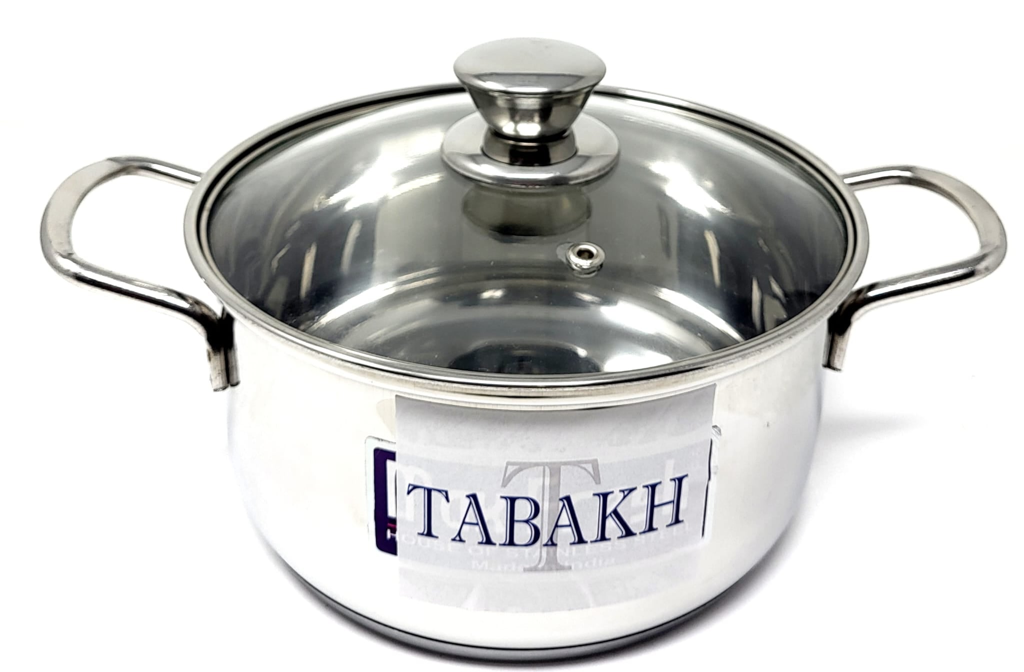Tabakh Stainless Steel Casserole With Glass Lid 20cm