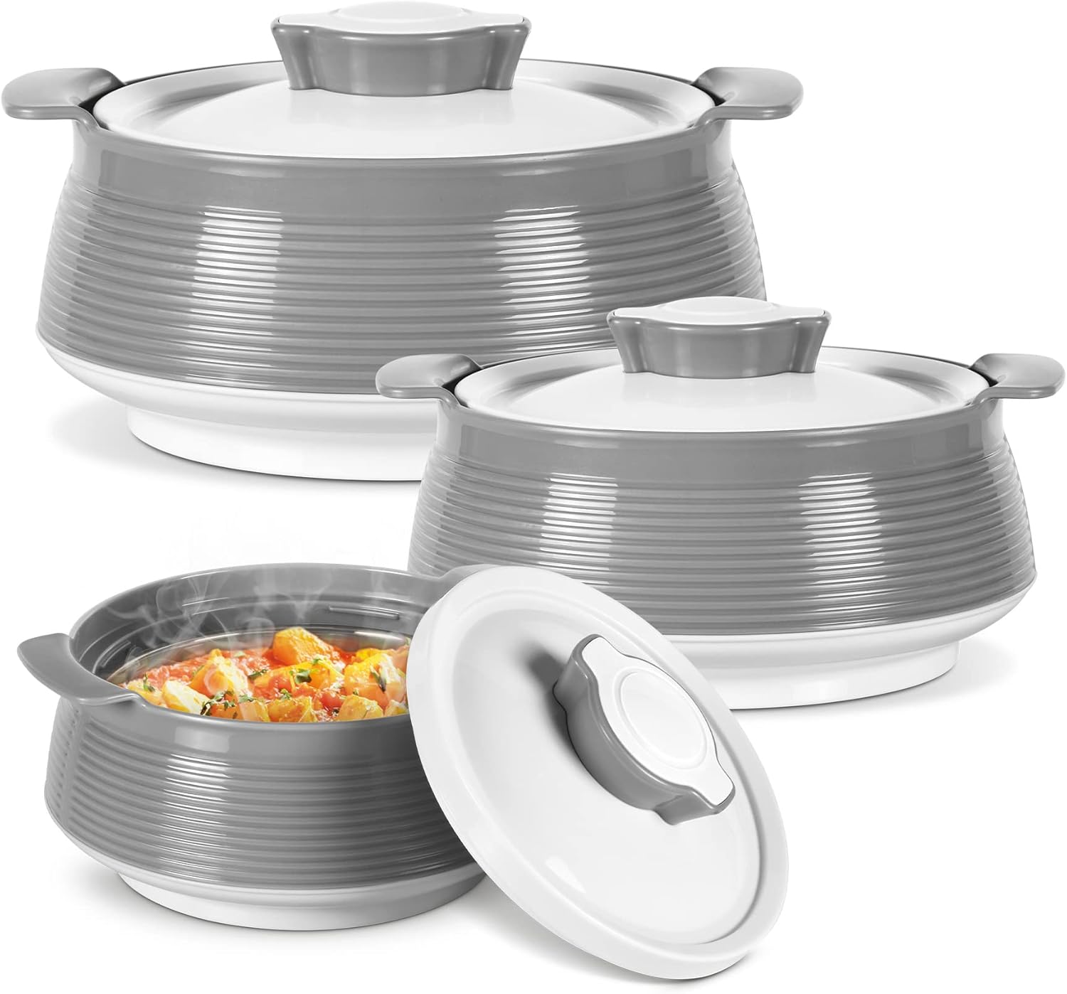MILTON Casserole Venice 3 Pcs Set Hotpot (1000ml, 1500ml and 2000ml) G