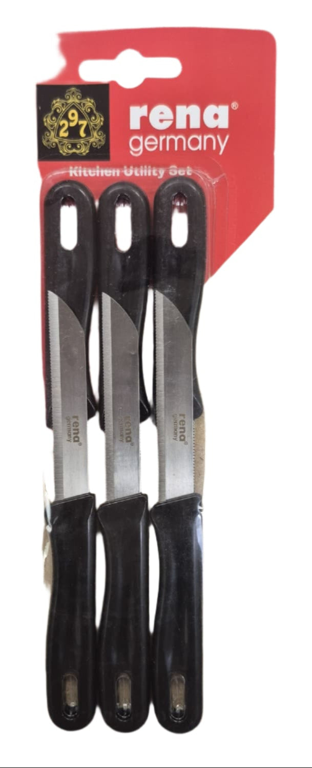 Rena Germany Kitchen Knife 90mm Serrated - Set of 6