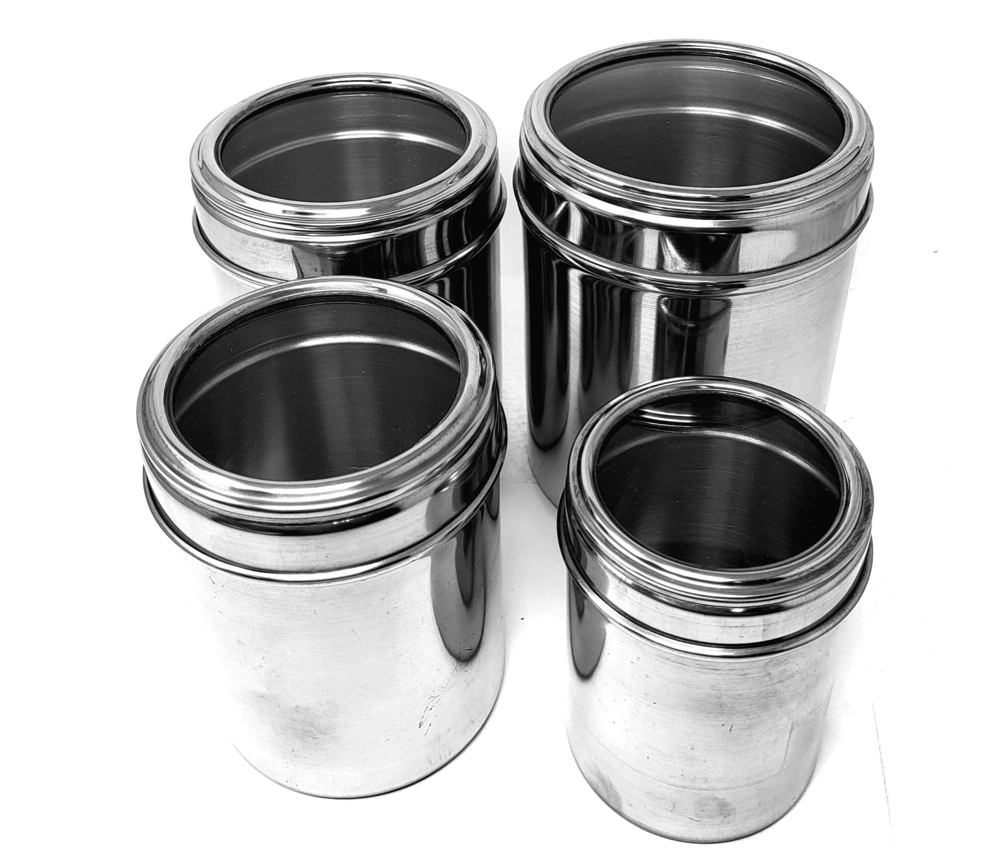 Vinod Stainless Steel Canister Set With Top See Through Lid 0.5mm
