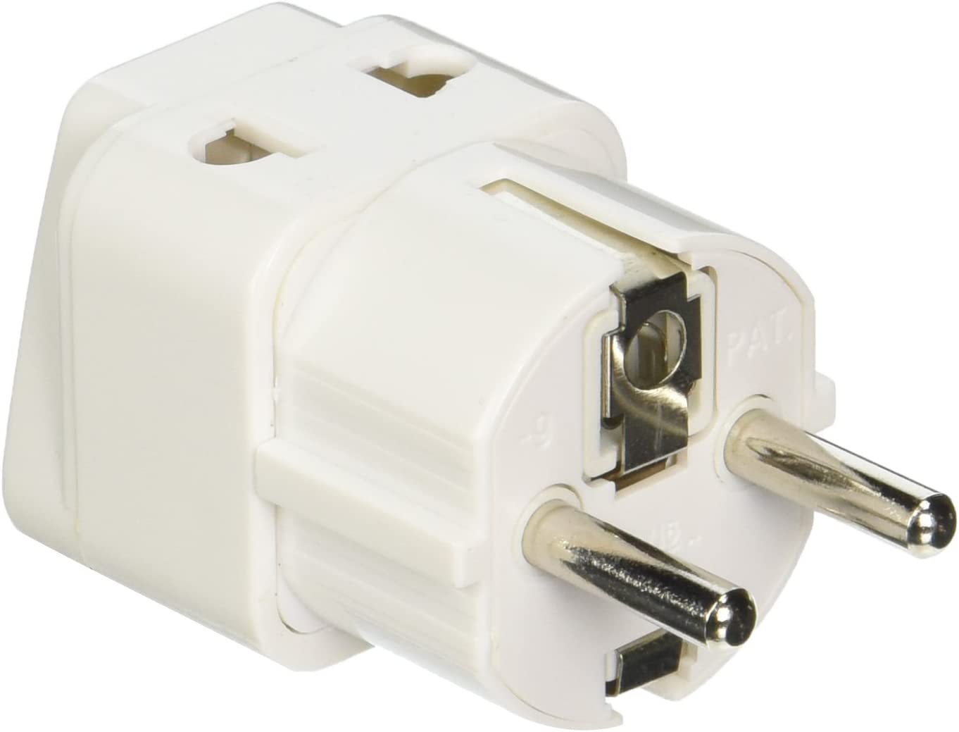Grounded 2 in 1 Schuko Plug Adapter Type E/F for Germany, France, Europe